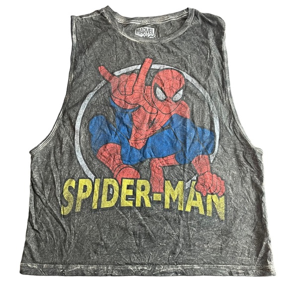 Marvel | Tops | Marvel Comics Spiderman Women Gray Muscle Tee Size S ...